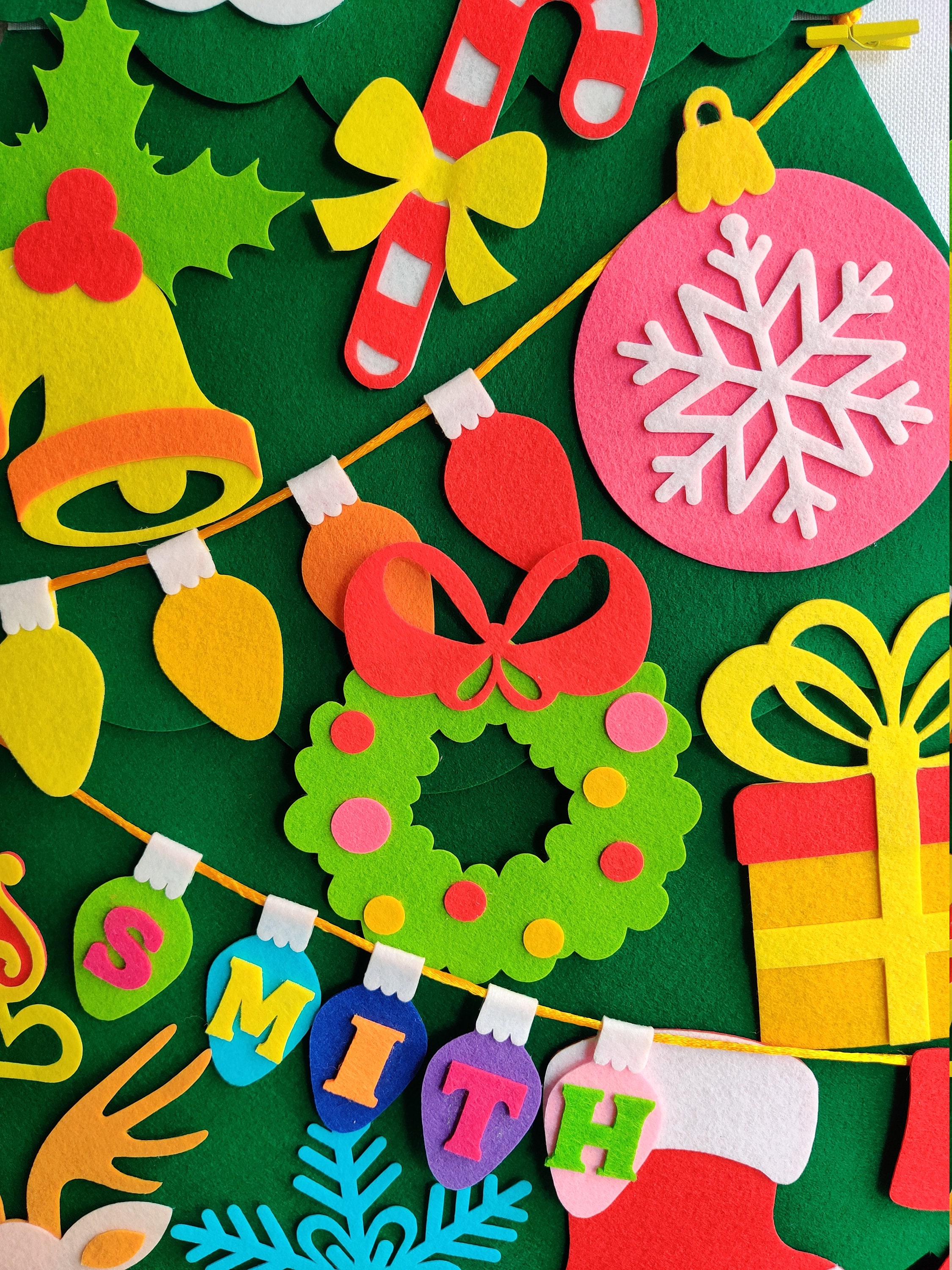 Personalized DIY Felt Christmas Tree Wall Hanging, Christmas Tree ...