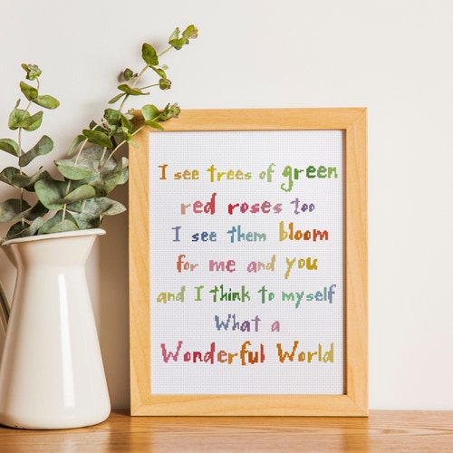 What a Wonderful World Cross Stitch Pattern Modern Nursery - Etsy
