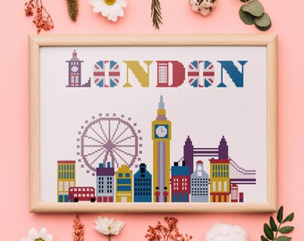 Cute London Cross Stitch Pattern Lovely England Britain - Etsy