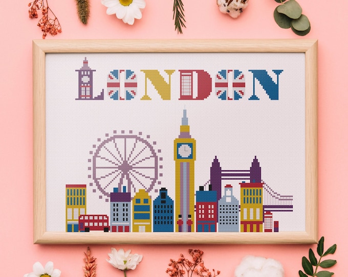 Cute London Cross Stitch Pattern Lovely England Britain - Etsy