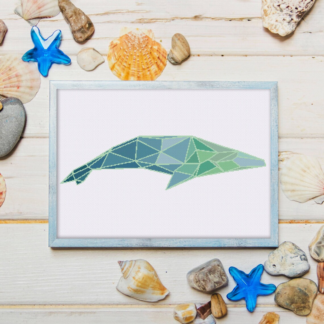 Geometric Whale Cross Stitch Pattern Cute Modern Baby Nursery - Etsy