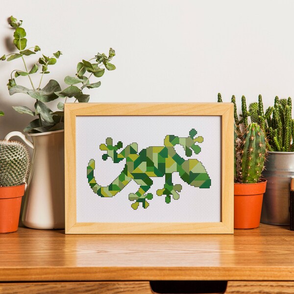 Cross Stitch Lizard - Etsy