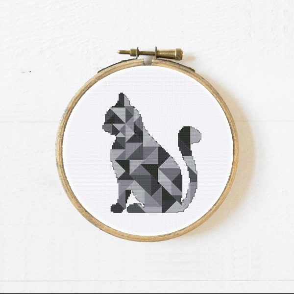 Geometric Cat - Etsy