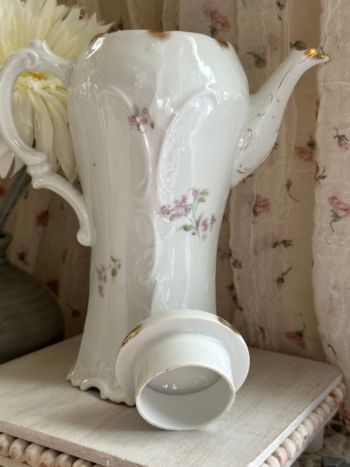 Antique Weimar Germany Chocolate Pot, Floral Design - Etsy