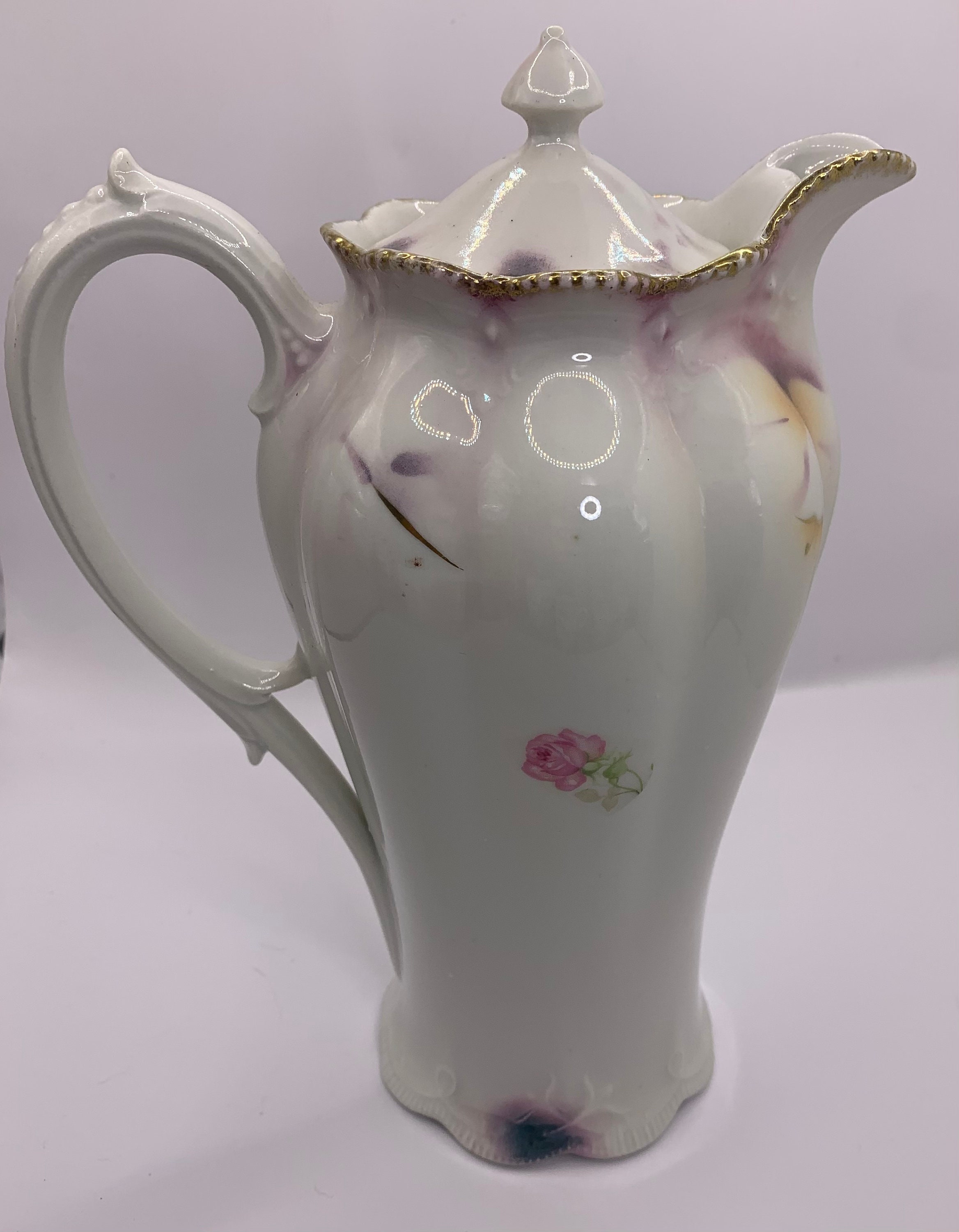 Antique Gorgeous Rose Chocolate Pot Set - Etsy