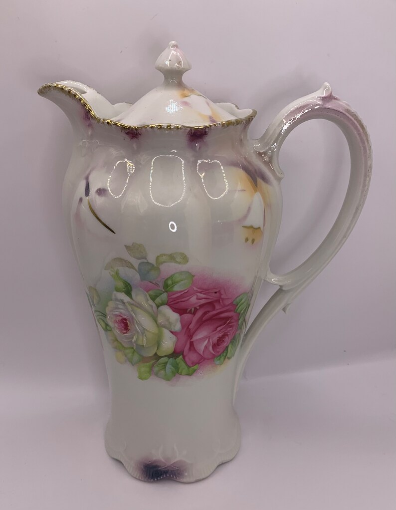 Antique Gorgeous Rose Chocolate Pot Set - Etsy