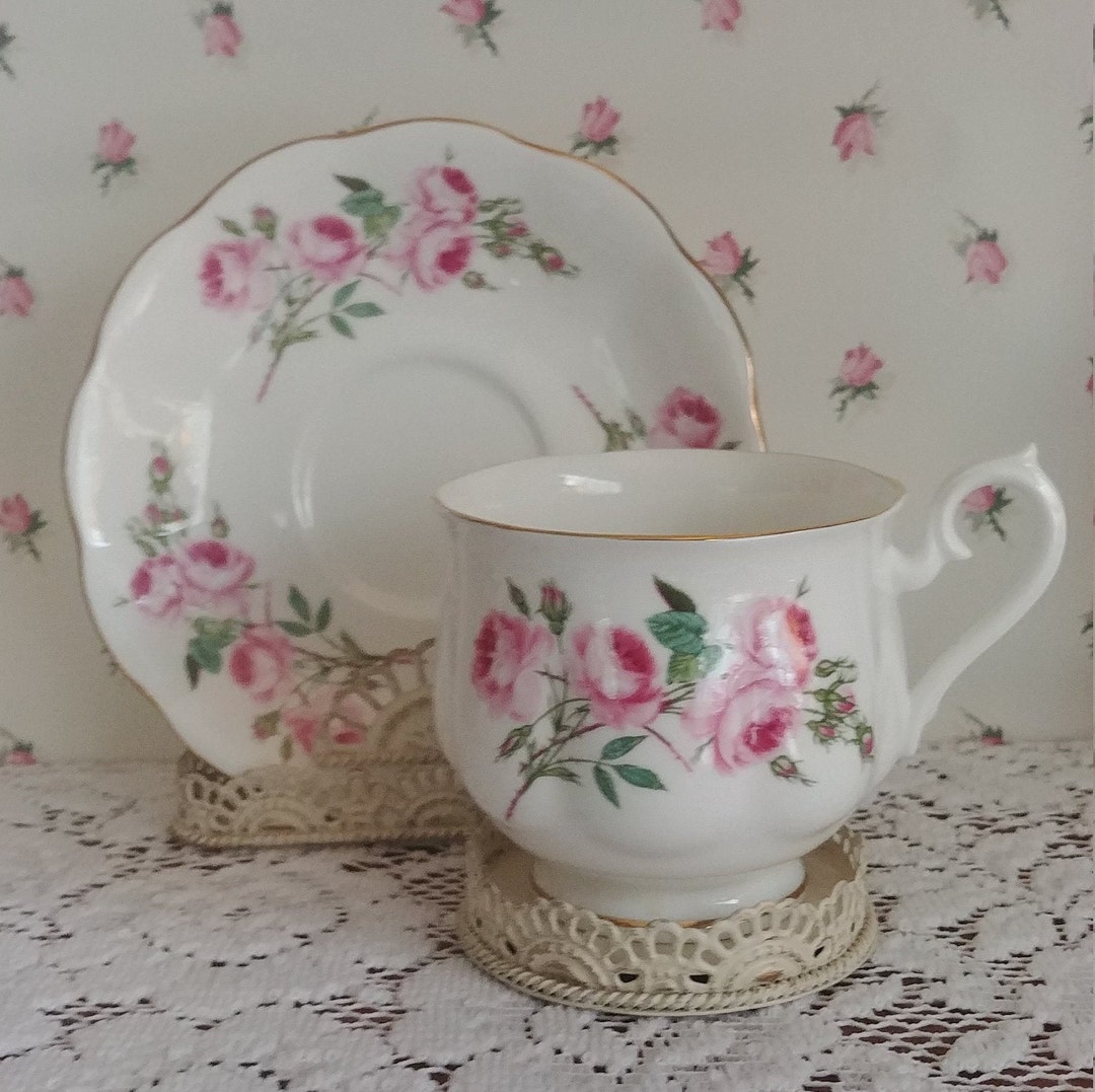 Royal Albert Pink Rose Teacup Set - Etsy