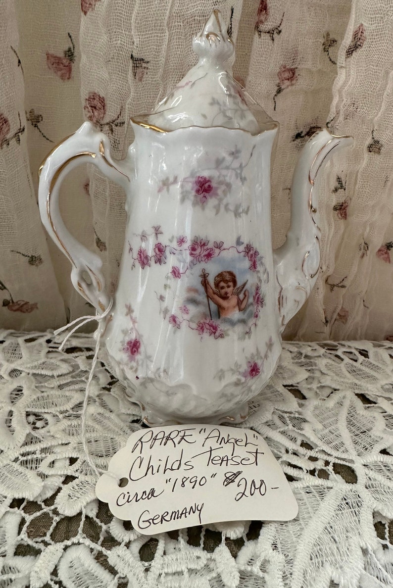 Rare Antique Angel Child Teapot Set - Etsy