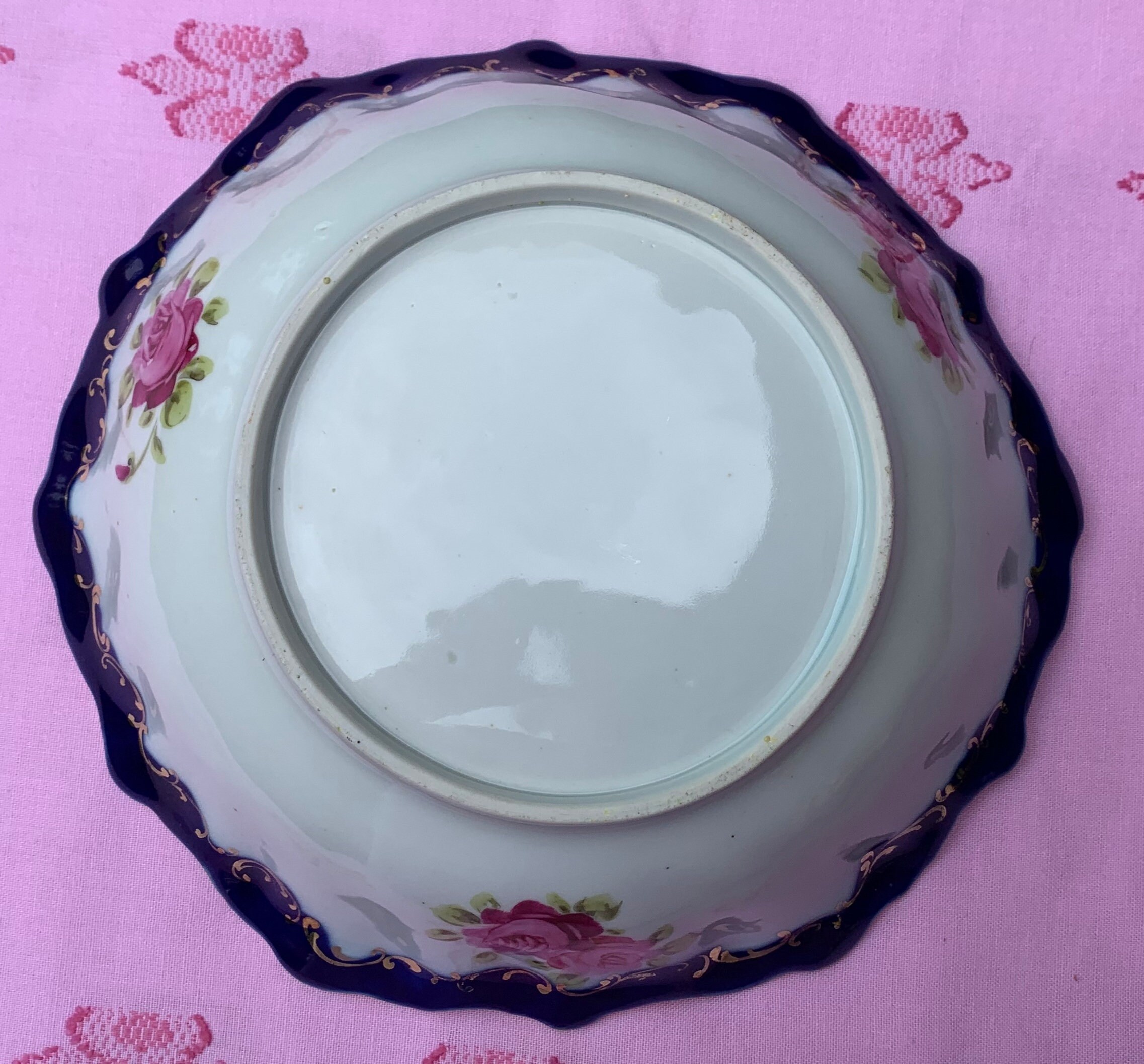 Antique Gorgeous Nippon Cobalt Roses Bowl - Etsy