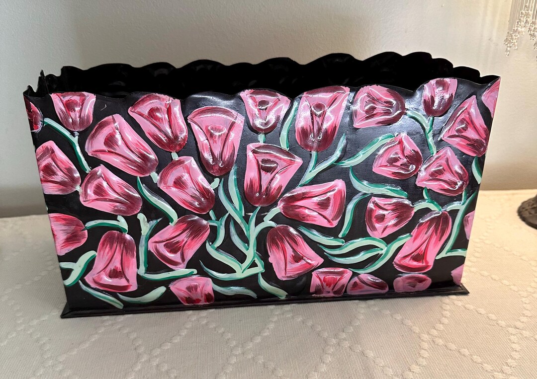 Beautiful Tin Tulips Design Planter Box - Etsy