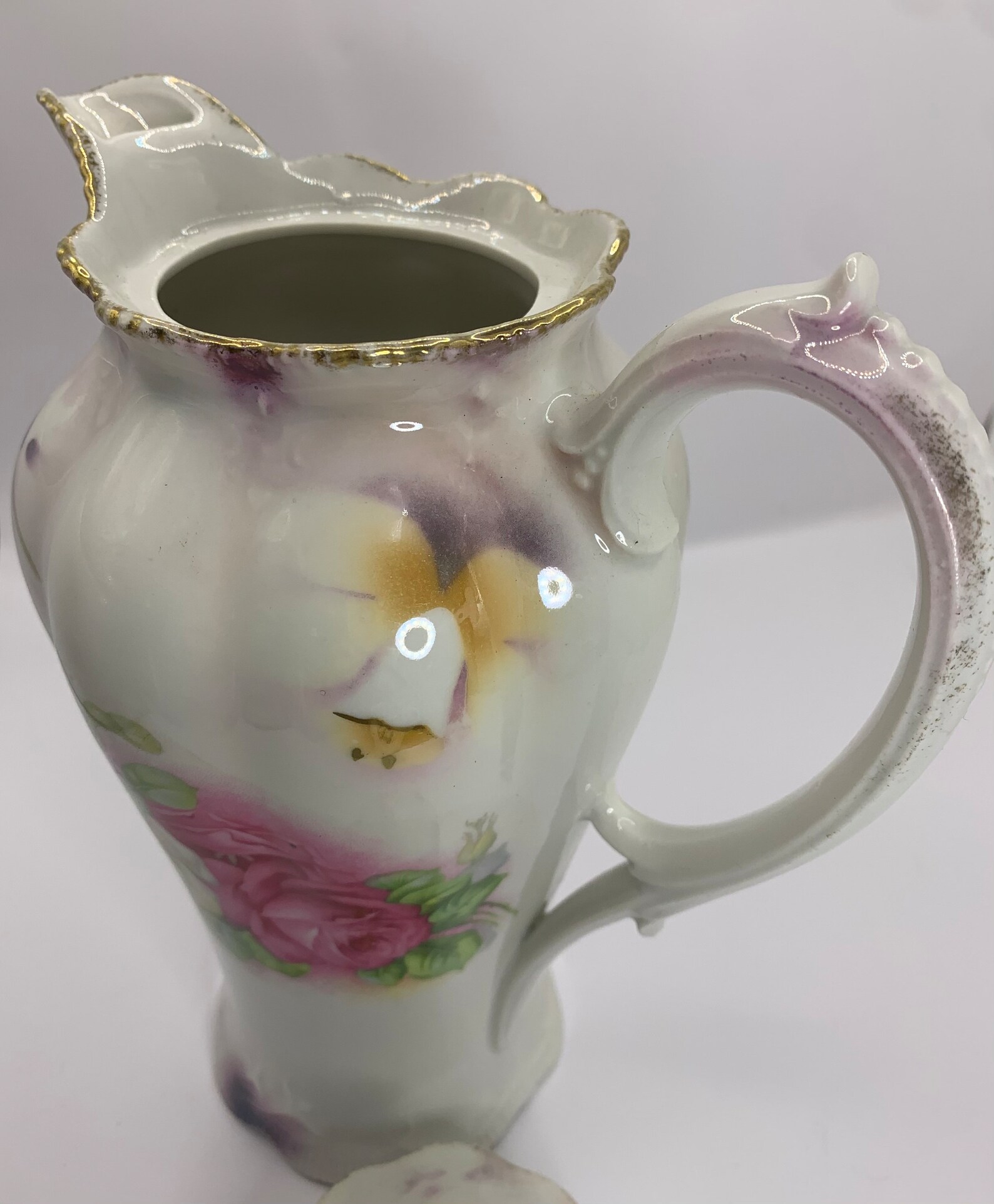 Antique Gorgeous Rose Chocolate Pot Set - Etsy