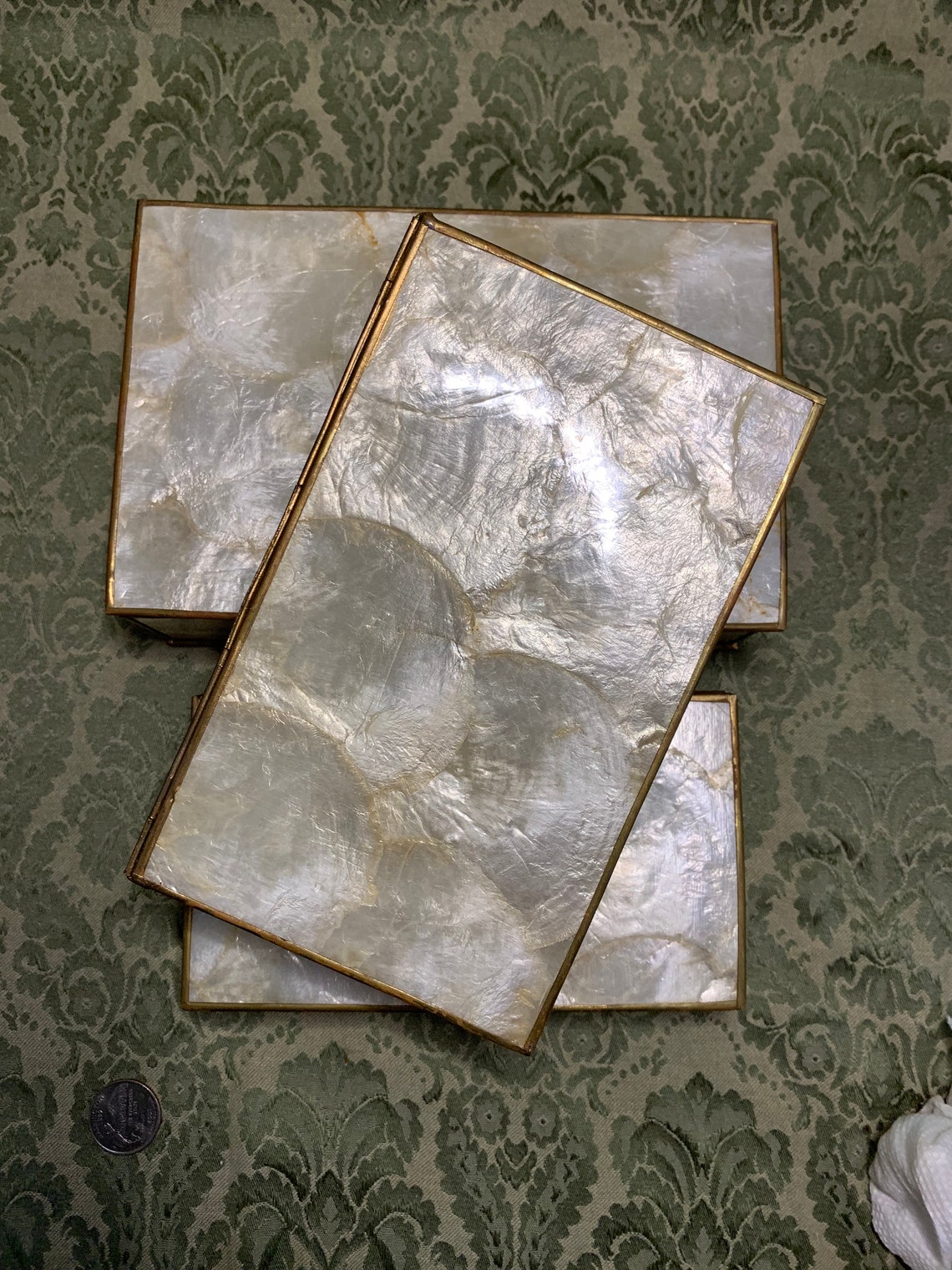 Vintage Capiz Shells Stacked Boxes - Etsy