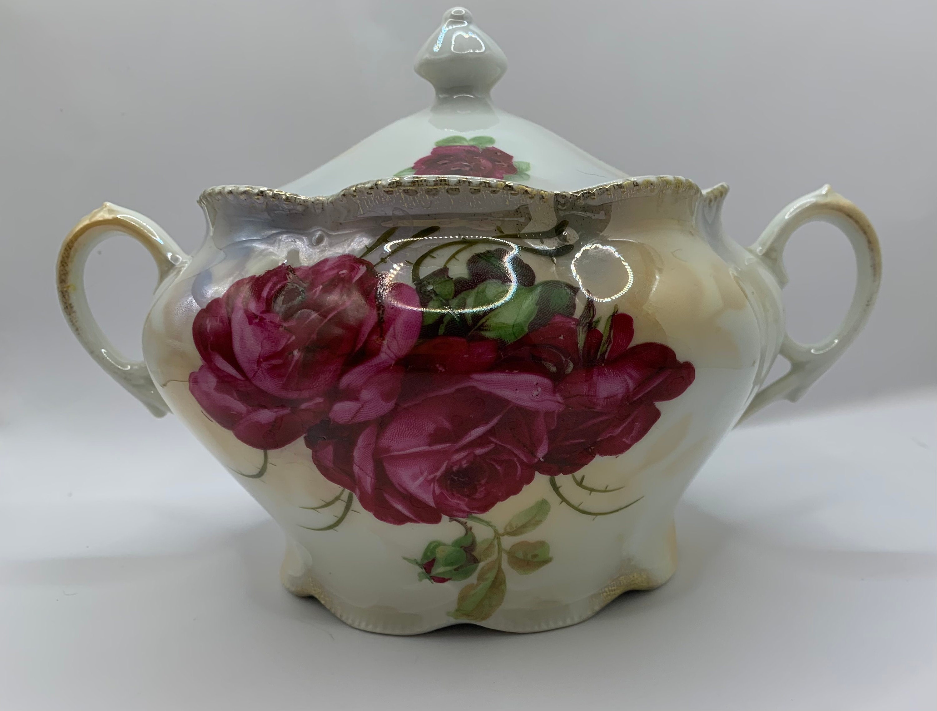 Antique Roses Biscuit/cracker Jar - Etsy