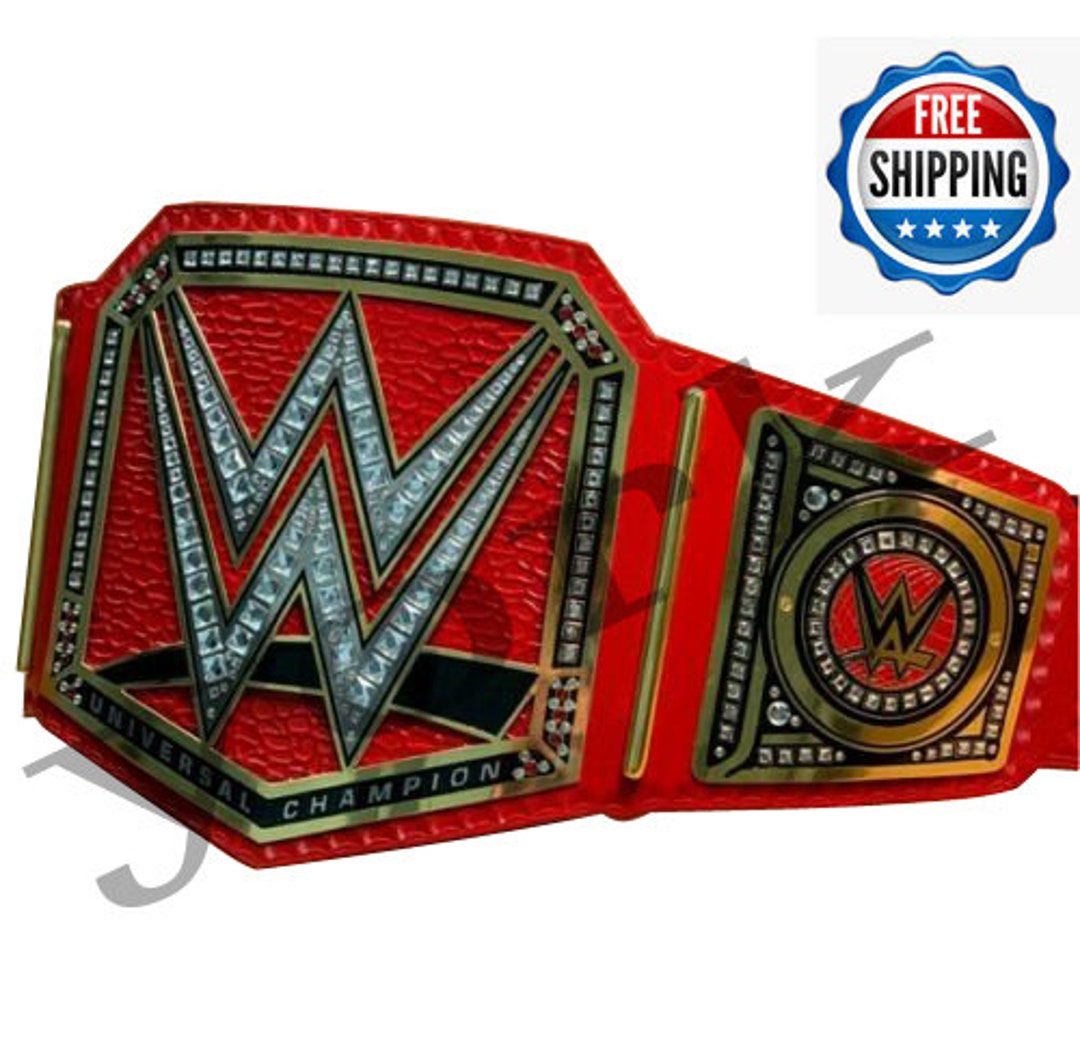 WWE Red Universal Wrestling Championship Title Belt RED Adult Size 2mm ...