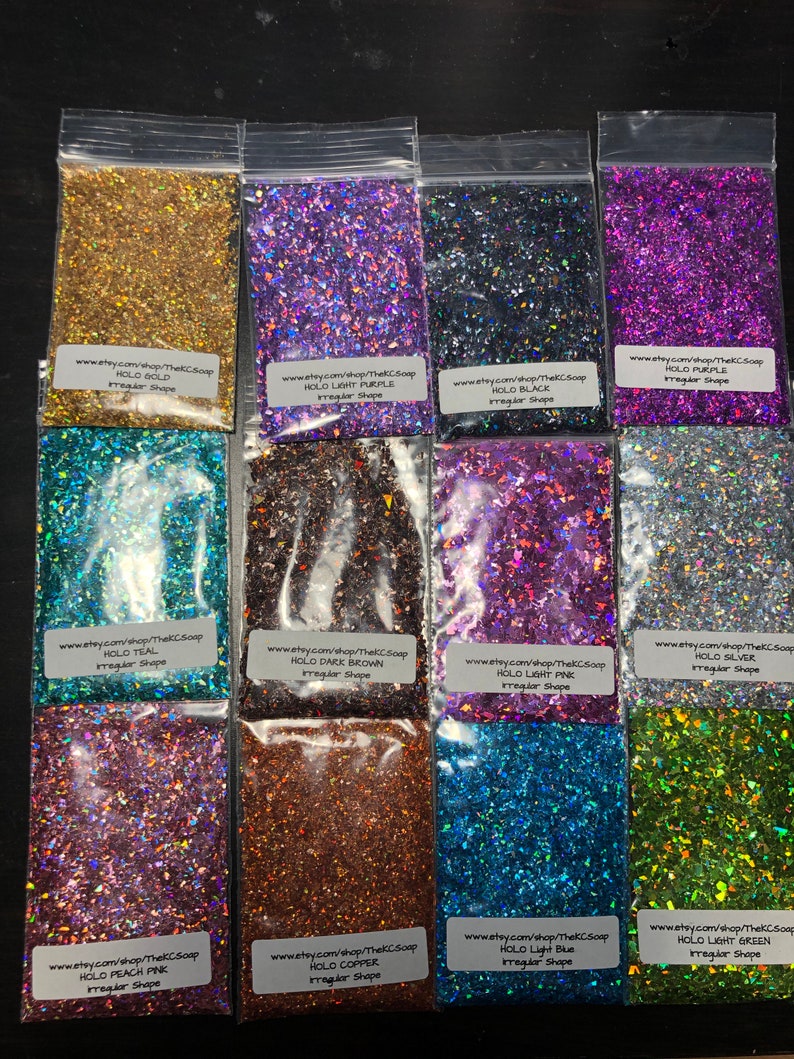 Holographic IRREGULAR SMALL Mylar Sheet Random Cut Size Flakes - Etsy