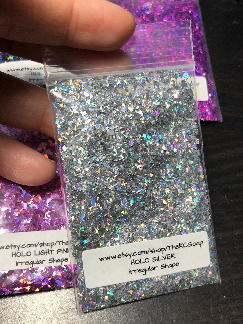 Holographic IRREGULAR SMALL Mylar Sheet Random Cut Size Flakes for Nail ...