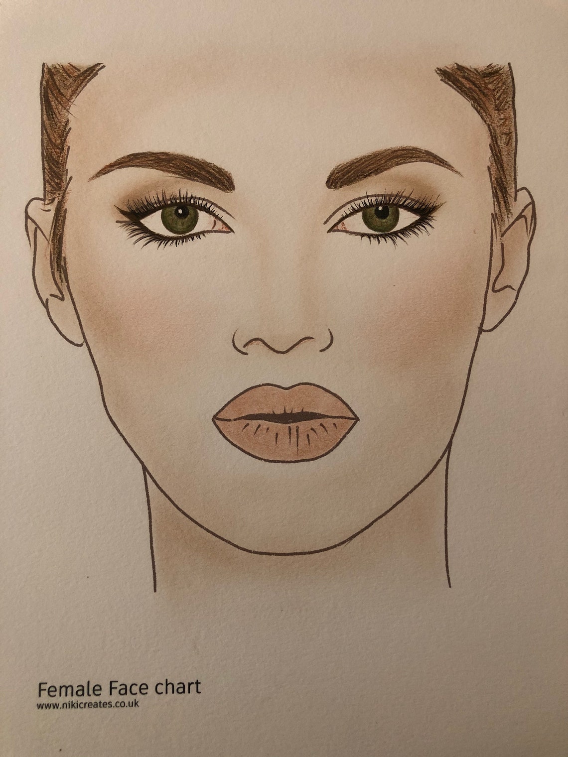 Face Chart Blank for Make Up. Digital A4. - Etsy