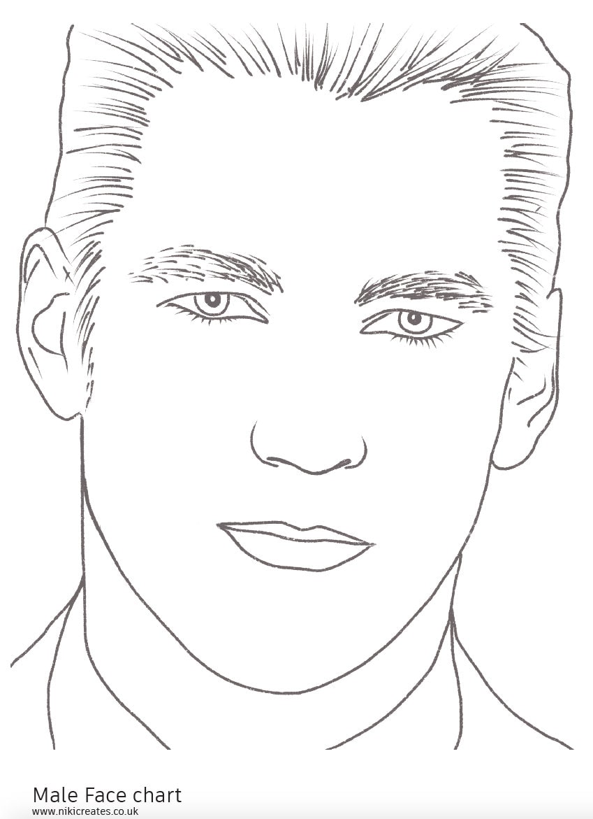 Male Face Drawing Outline