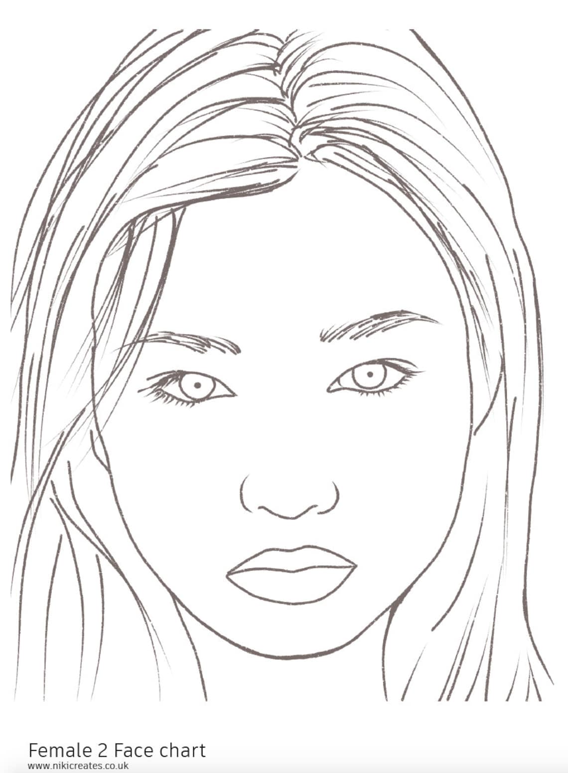 Face Chart Blank Design A4 Digital - Etsy