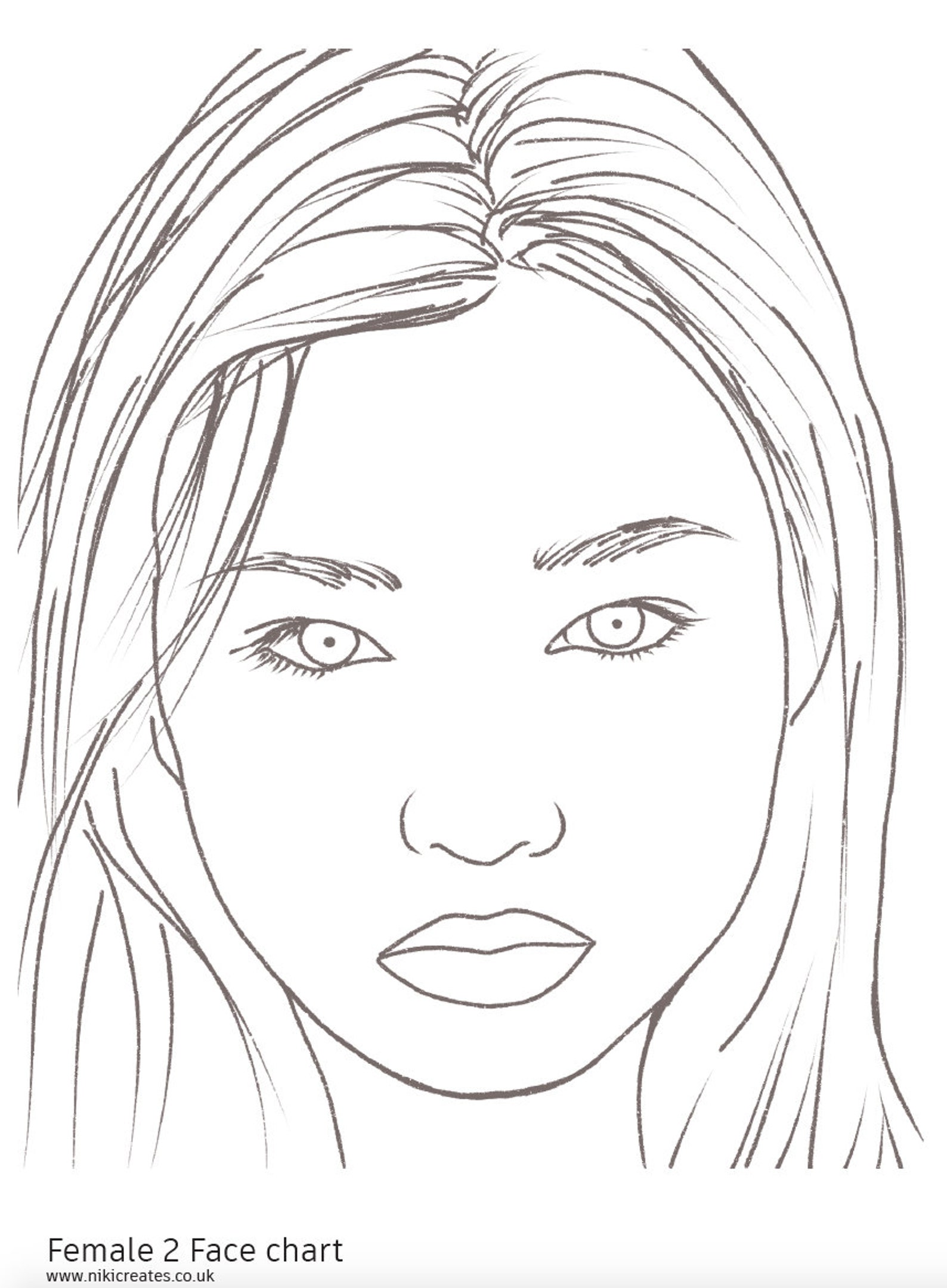 Face Chart Blank Design A4 Digital - Etsy