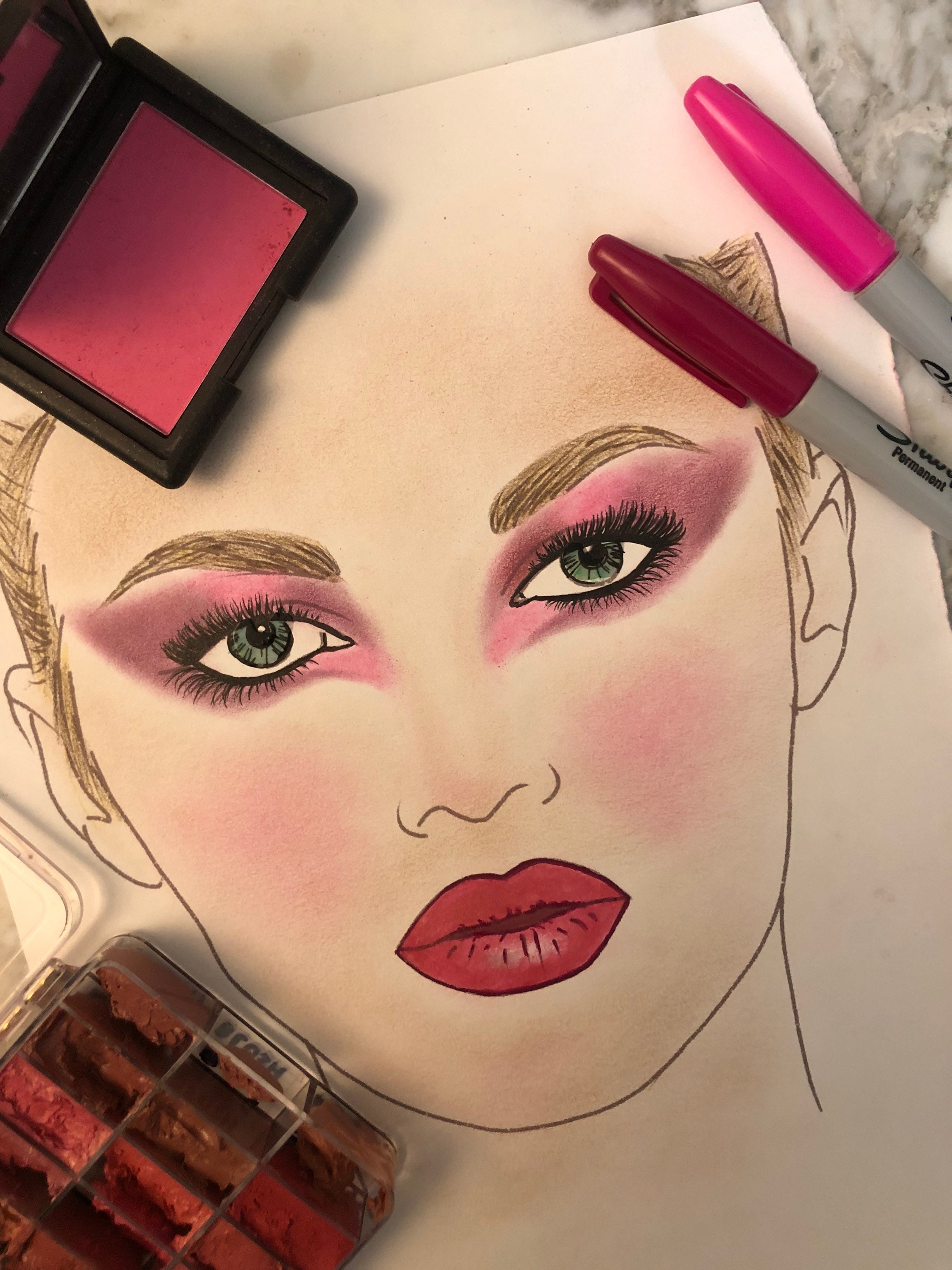 Face Chart Blank A4 Digital - Etsy