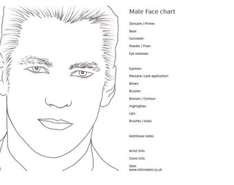 Face Chart Blank A4 Digital - Etsy