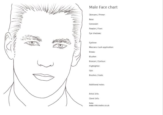 Blank Male Face Charts