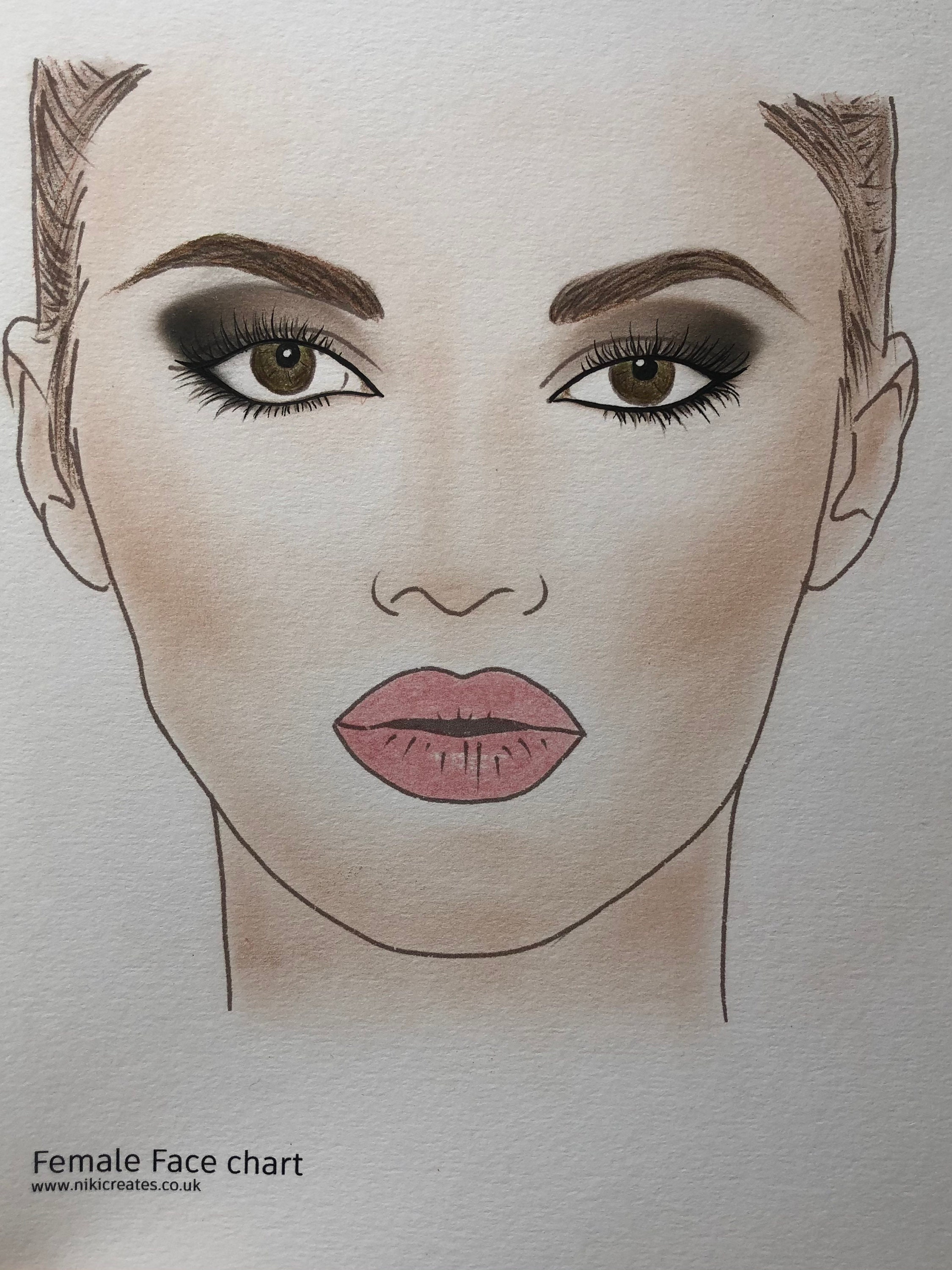 Face Chart Blank for Make Up. Digital A4. - Etsy
