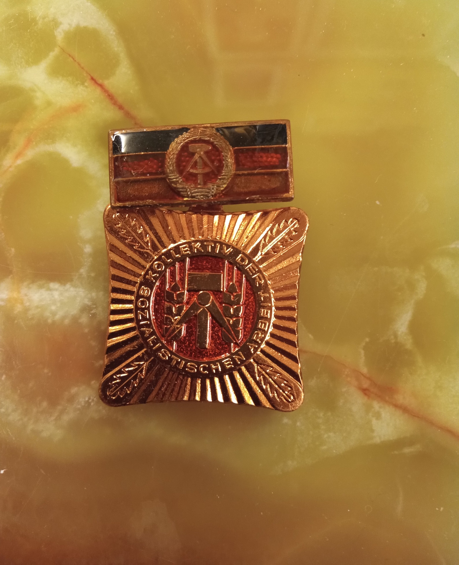 German DDR Medal + Bar Socialist Life a Learning 5th Award Vintage ...
