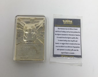 Pikachu Gold Card | Etsy