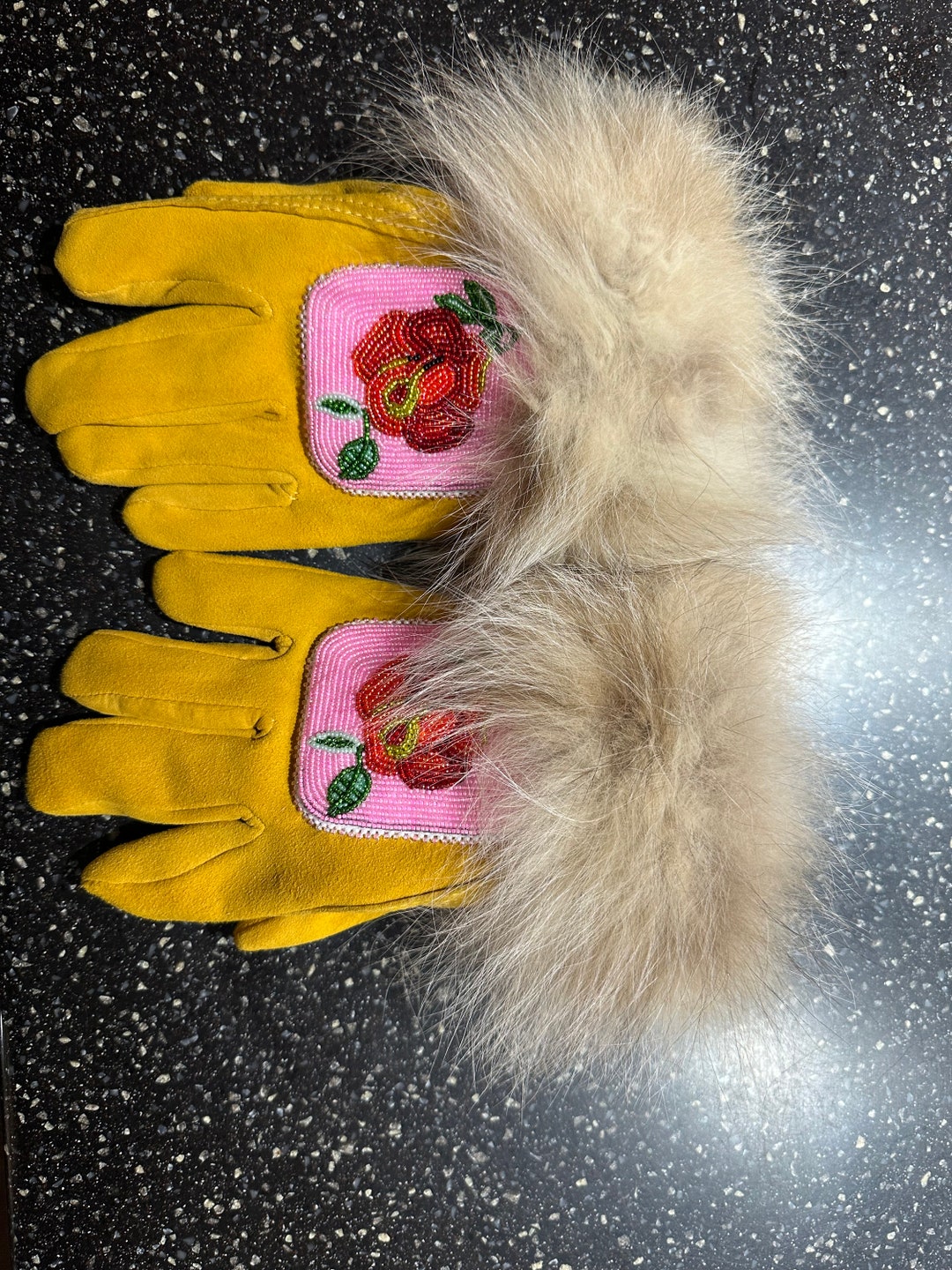Beaded Leather Gloves - Etsy