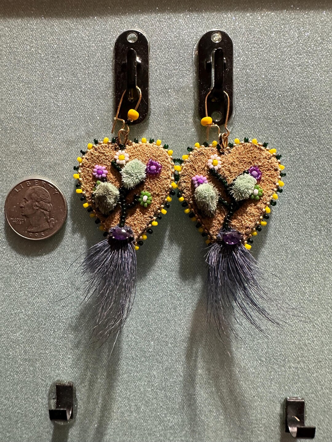 Caribou Tufted Earrings on Smoked Moose Hide. - Etsy