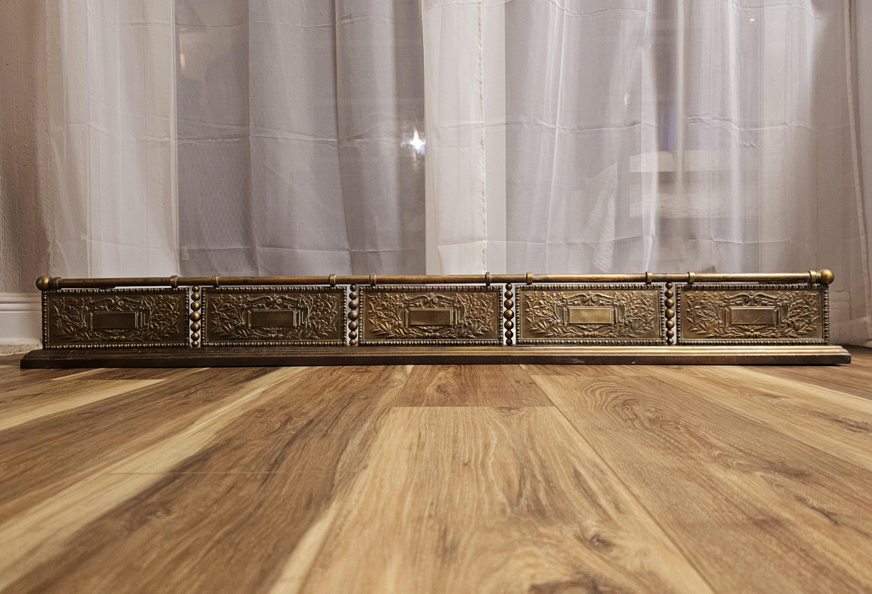 Vintage Antique Brass Fireplace Fender. 55" in Long. Great Condition ...