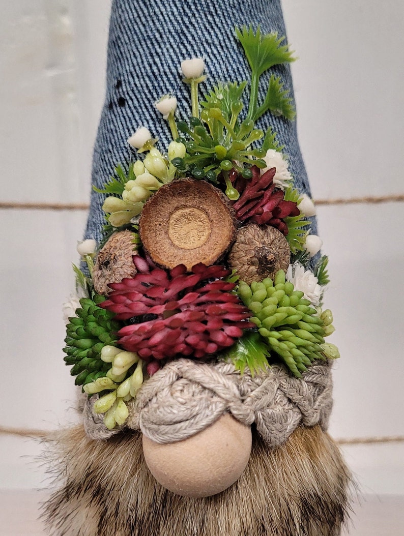 Succulent Denim Gnome - Etsy