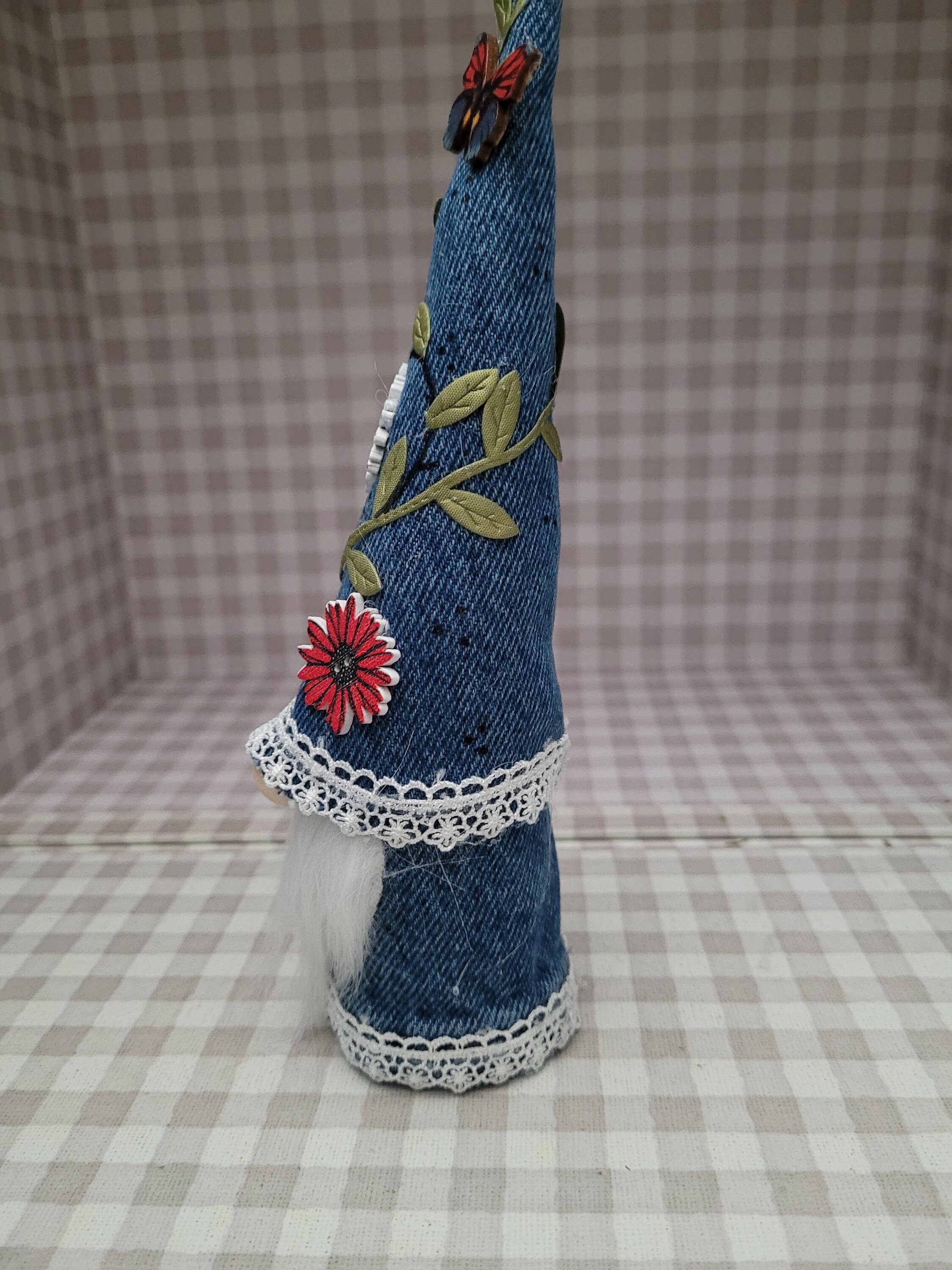 Red White and Blue Denim Gnome - Etsy