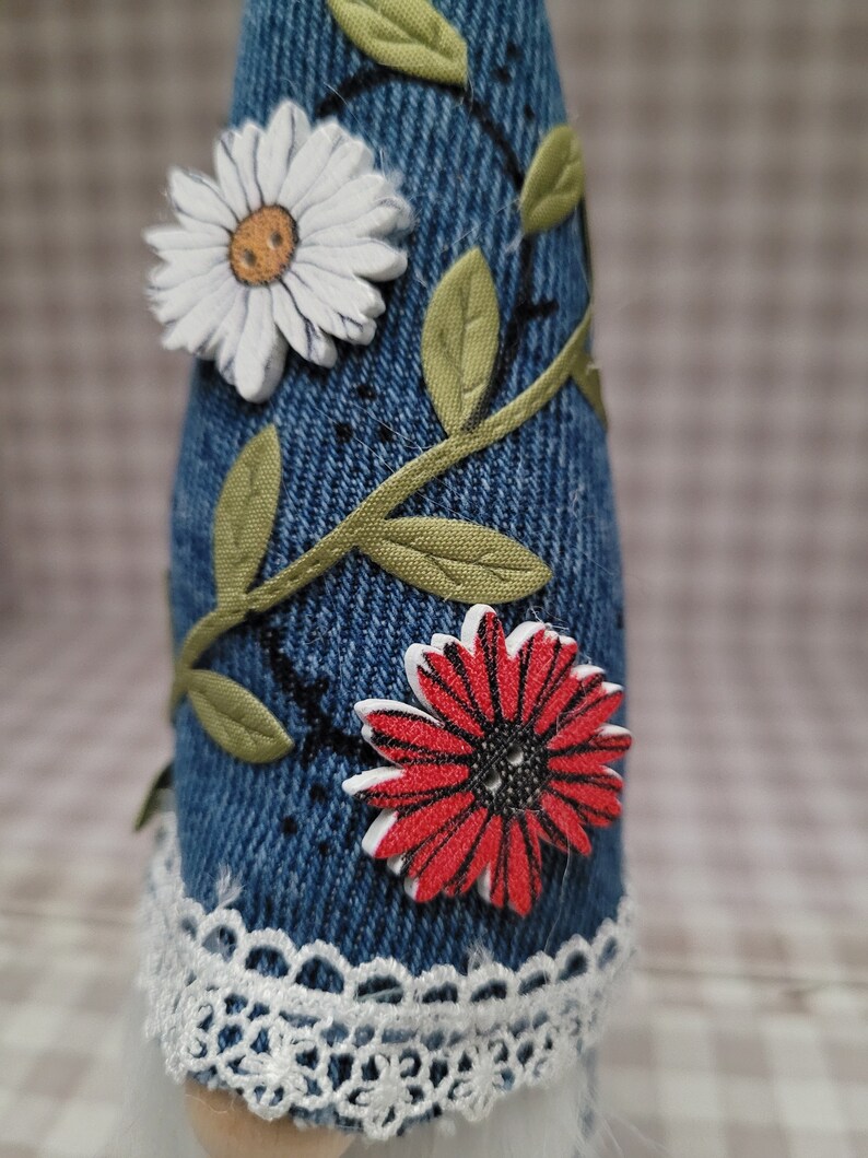 Red White and Blue Denim Gnome - Etsy