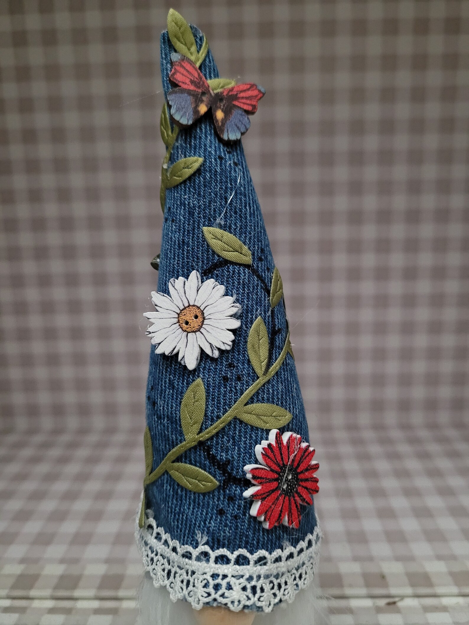 Red White and Blue Denim Gnome - Etsy