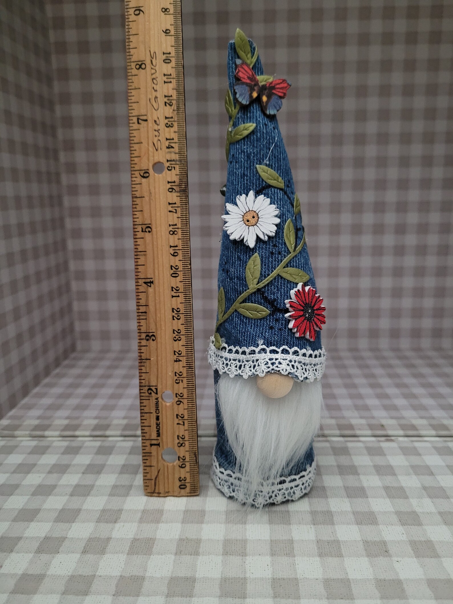 Red White and Blue Denim Gnome - Etsy