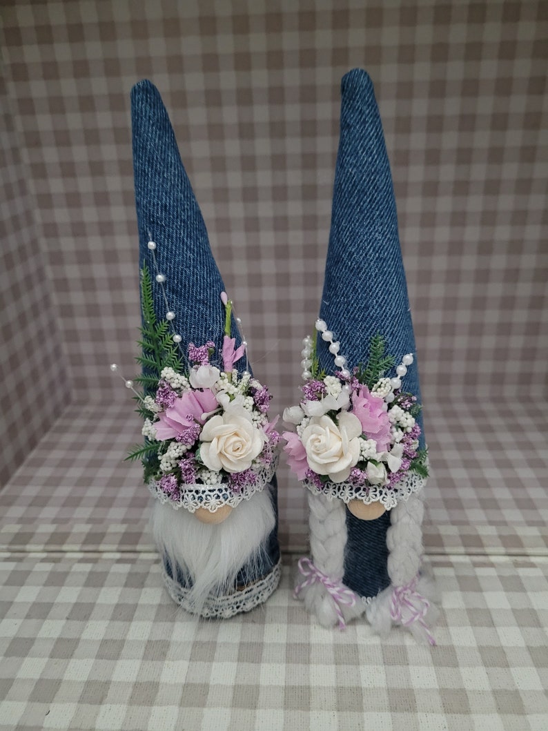 Gnome in Denim and Lavender - Etsy