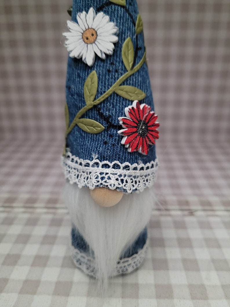 Red White and Blue Denim Gnome - Etsy