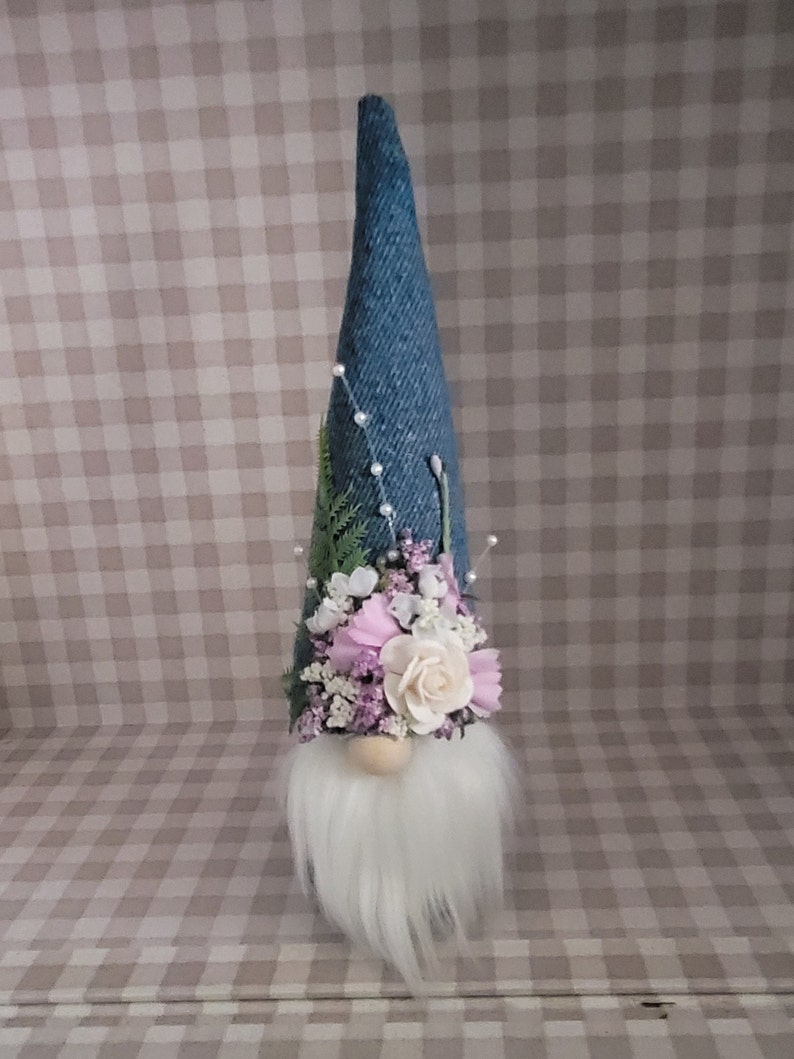 Gnome in Denim and Lavender - Etsy