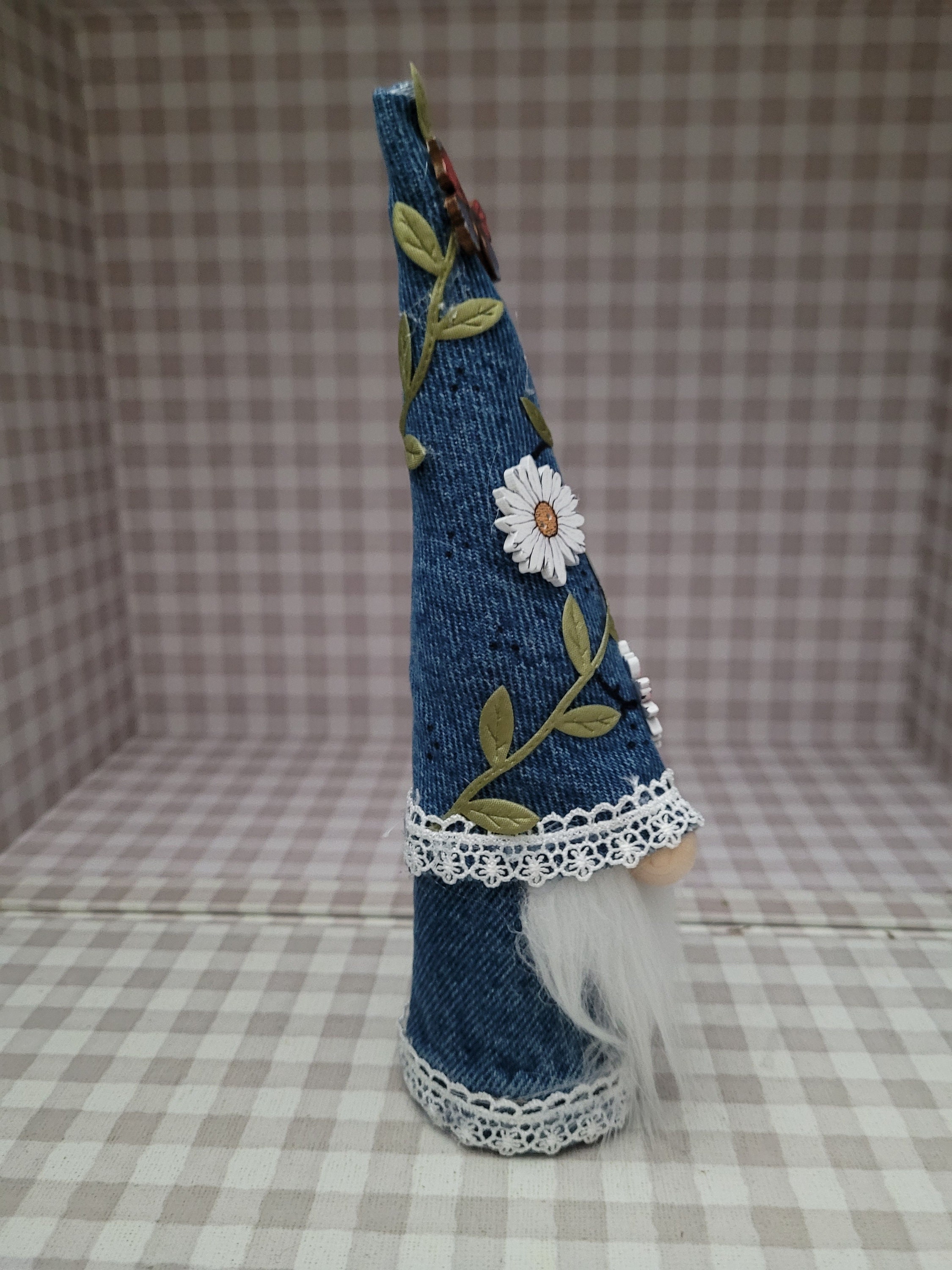 Red White and Blue Denim Gnome - Etsy