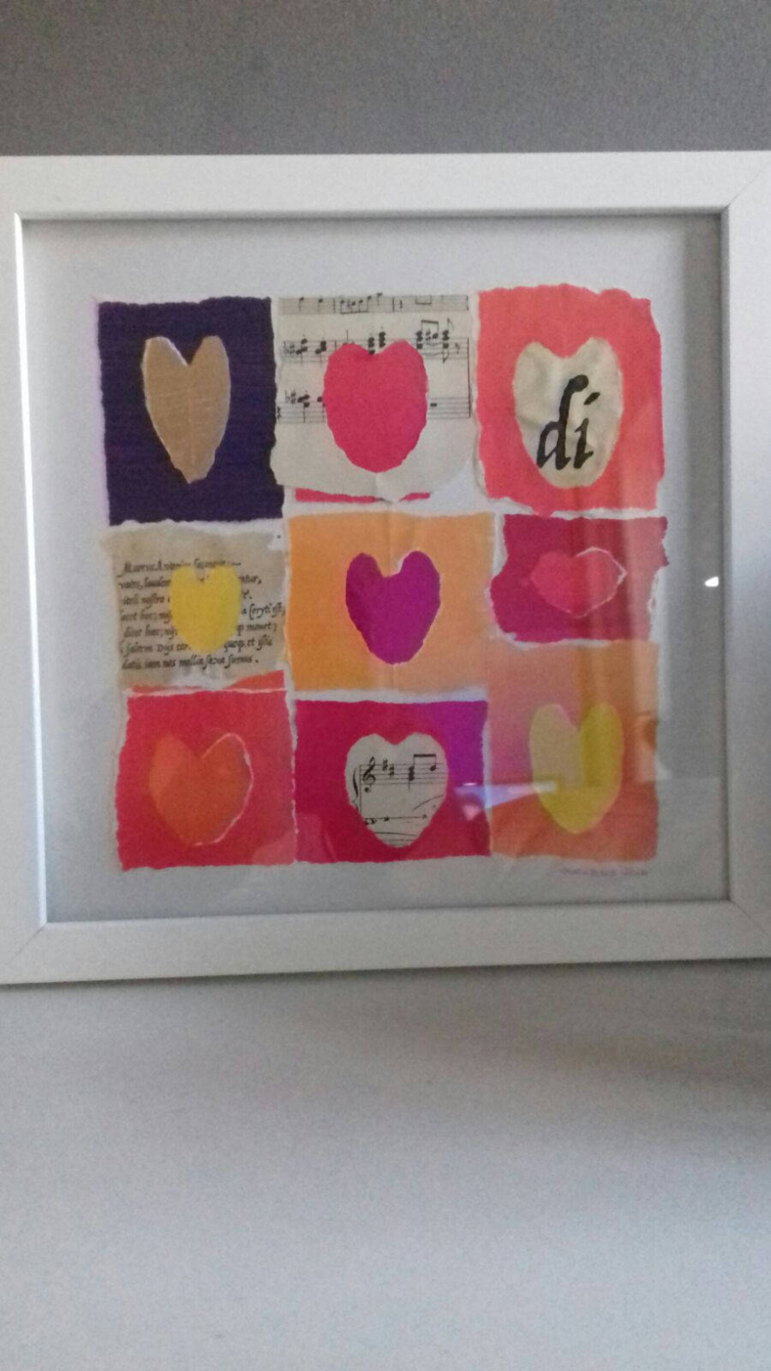 Heart Pink Collage, Framed, Wall Art, Gift for Her. - Etsy