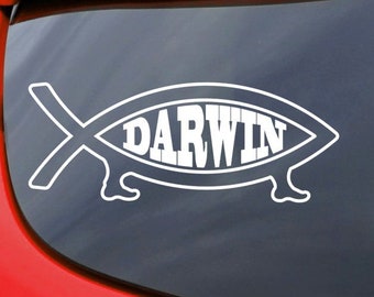 Bumper Sticker Darwin Fish - Etsy