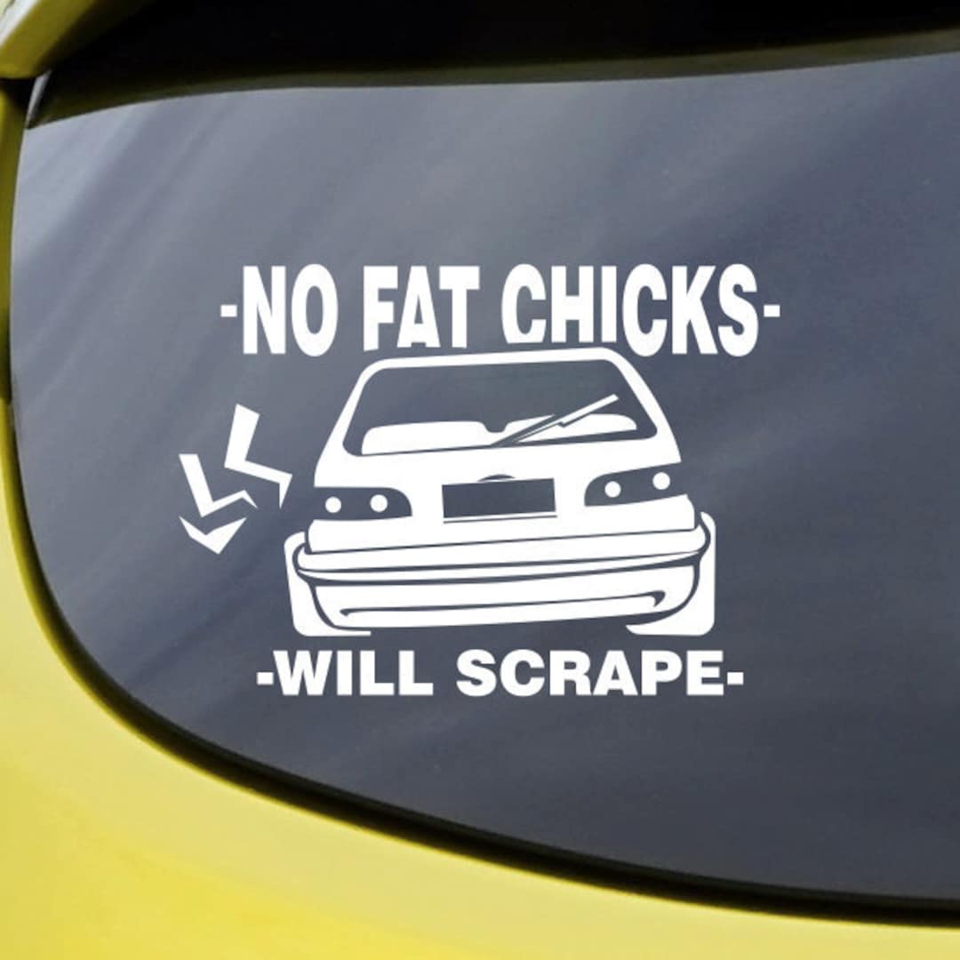 No Fat Chicks Will Scrape Car Decal Vinyl Sticker Window - Etsy