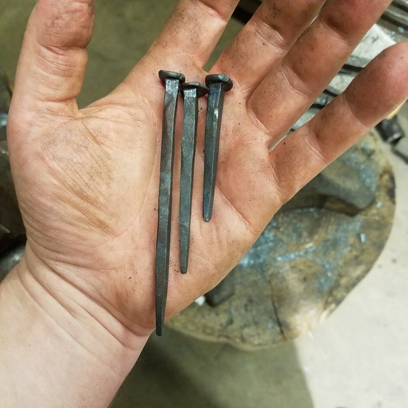 Hand Forged Nails Square Nails Made by Blacksmith Multiple - Etsy Hand Forged Nails Square Nails Made by Blacksmith Multiple - Etsy