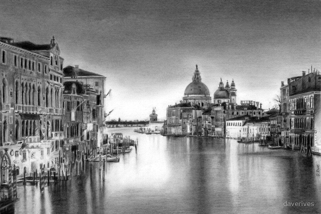 A4 Print "venice" Pencil Drawing Wall Art - Etsy