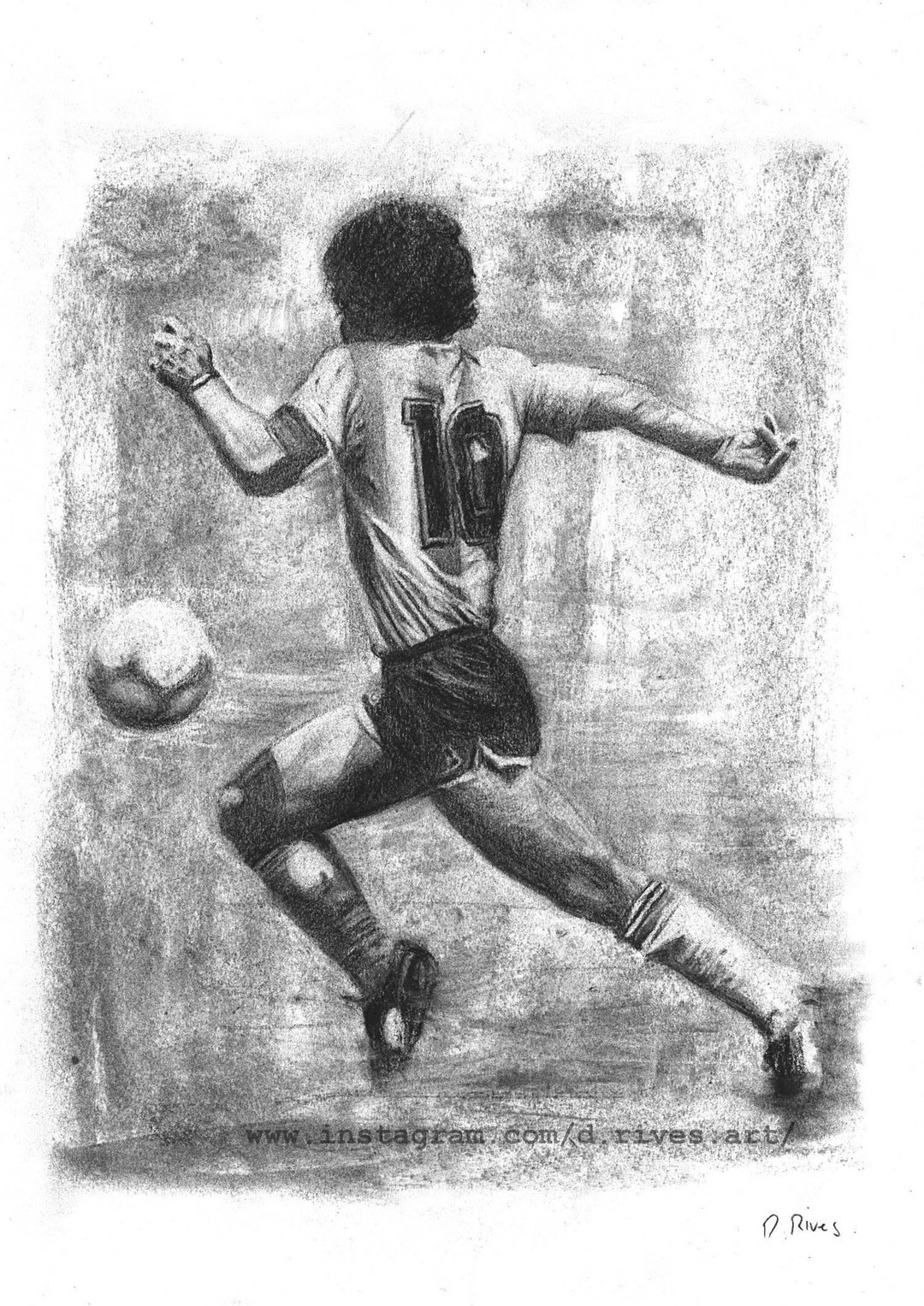 A4 Print "maradona" Pencil Drawing - Etsy
