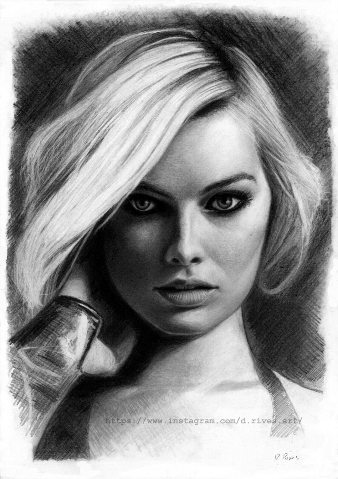 A4 Print "margot Robbie" Pencil Drawing - Etsy UK