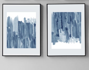 Set of 2 Navy Blue Xo Printable Wall Art Scandinavian Navy | Etsy